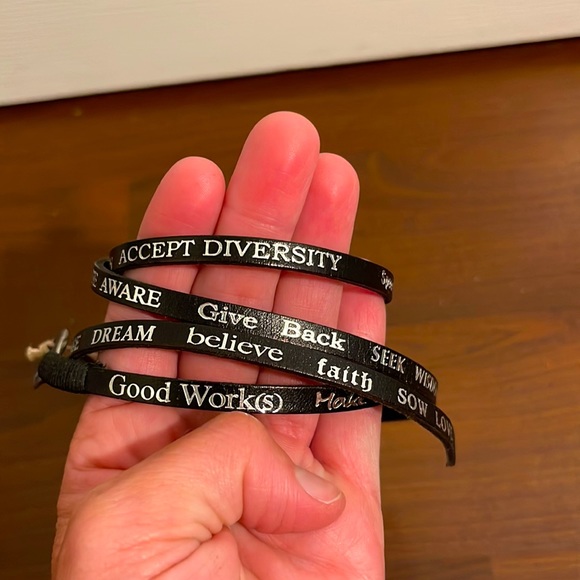 Jewelry | Good Works Black Leather Wrap Bracelet | Poshmark